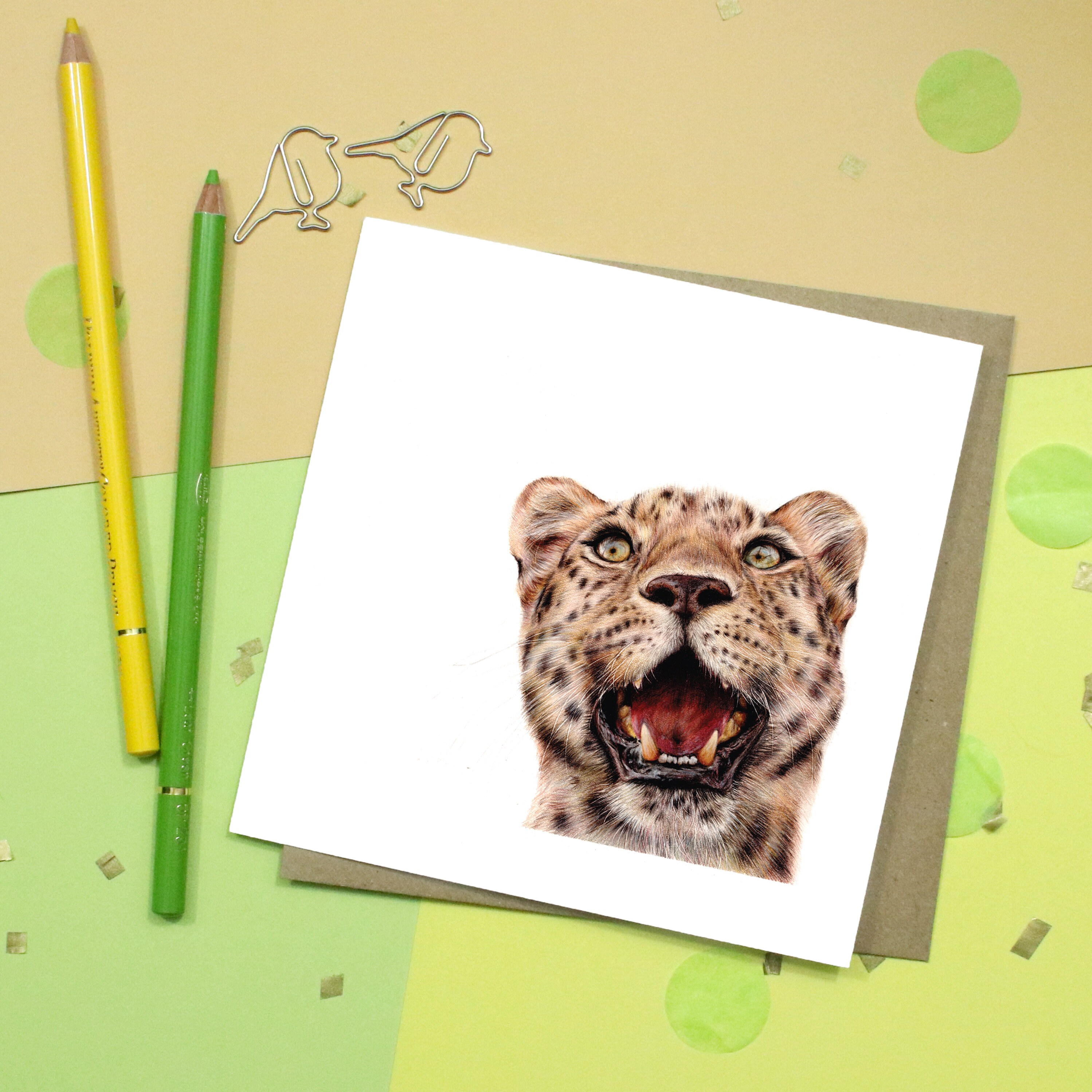 Leopard Card / Big Cat Card / Greetings Card / Blank Inside / - Etsy