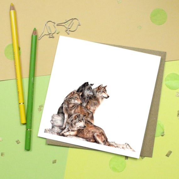Wolf Wild Animal Card / Wolf Card / Greetings Card / Blank - Etsy