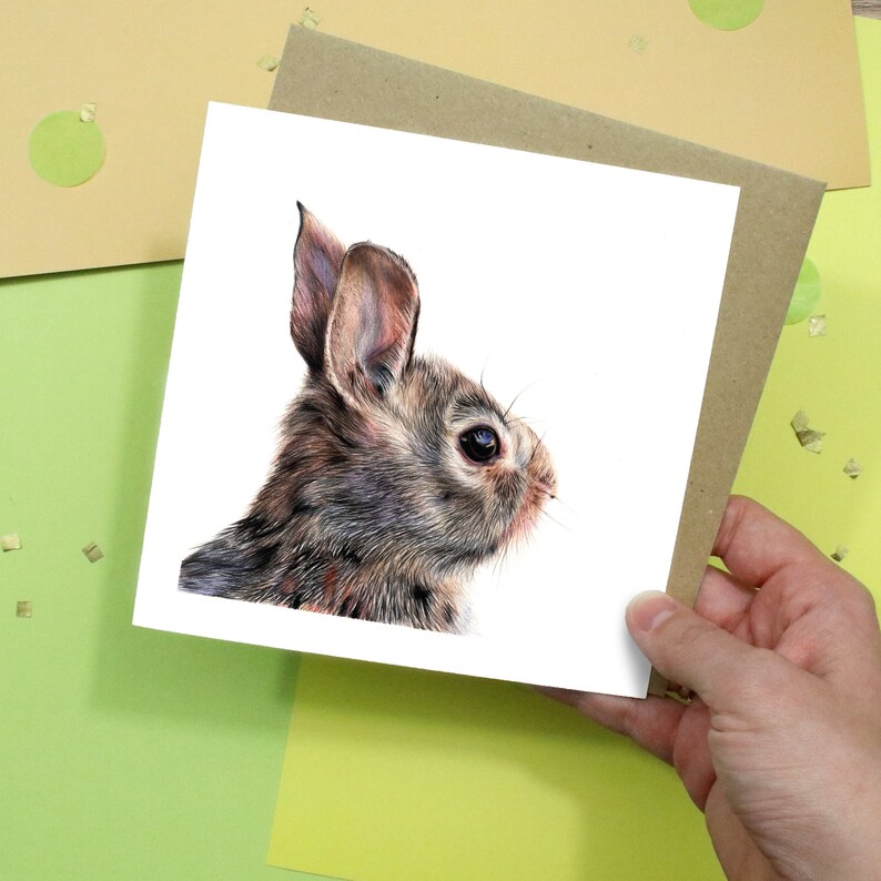 Rabbit Greeting Card / Bunny Card / Greetings Card / Blank - Etsy