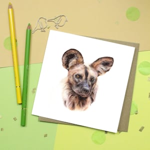 African Wild Dog Card / Dog Card / Greetings Card / Blank - Etsy
