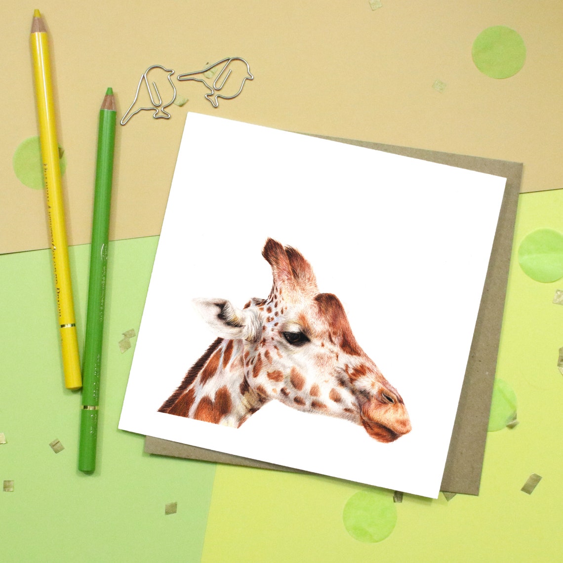 Giraffe Wild Animal Card / Greetings Card / Blank Inside / - Etsy