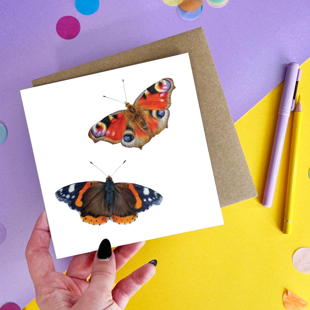 Butterfly Card / Insect Card / Greetings Card / Blank Inside ...