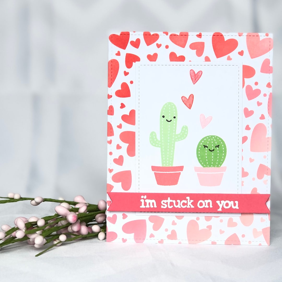Cactus Valentine Card Cacti Valentine Handmade Valentine Card Handmade ...