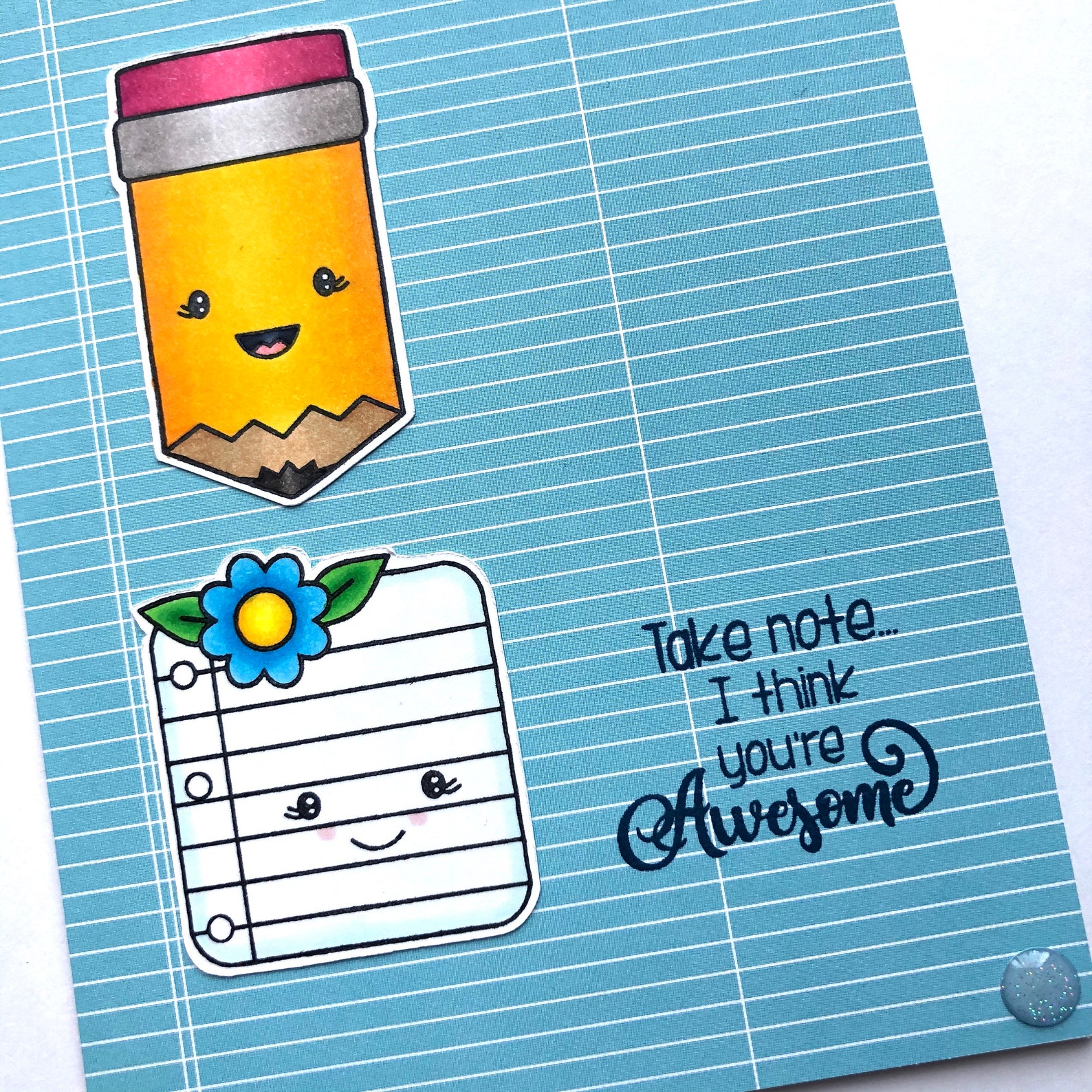 Teacher Greeting Card Teacher Note Card Pencil Card - Etsy