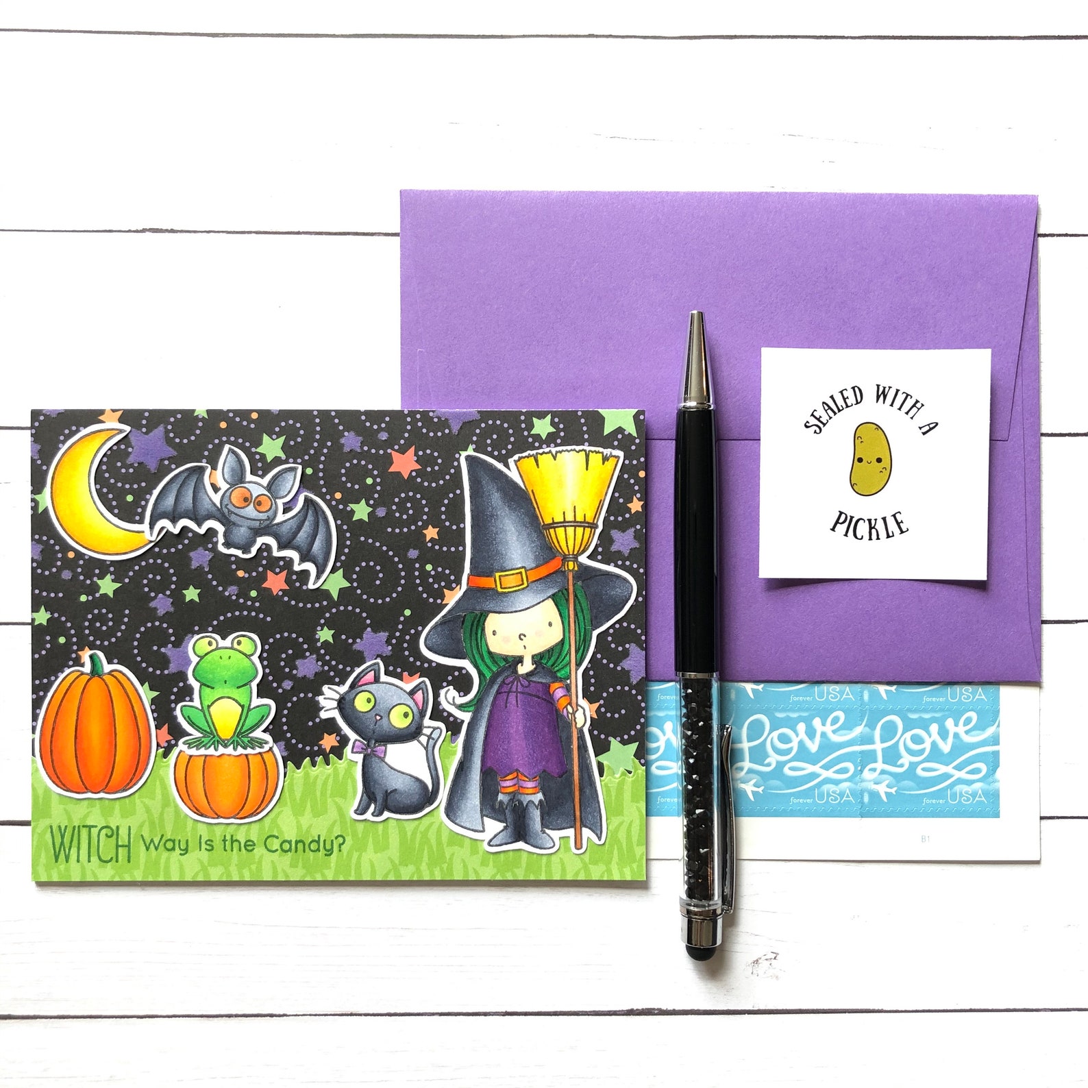 Witch Card Witch Greeting Card Halloween Greeting Card Happy Halloween ...