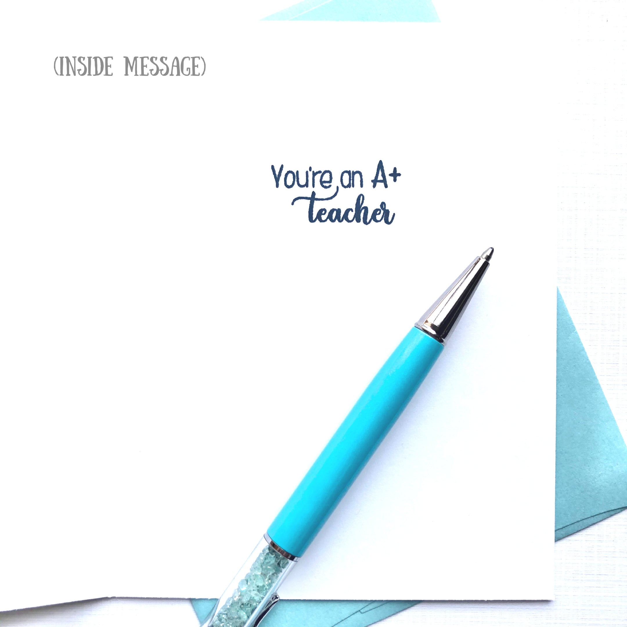Teacher Greeting Card Teacher Note Card Pencil Card - Etsy