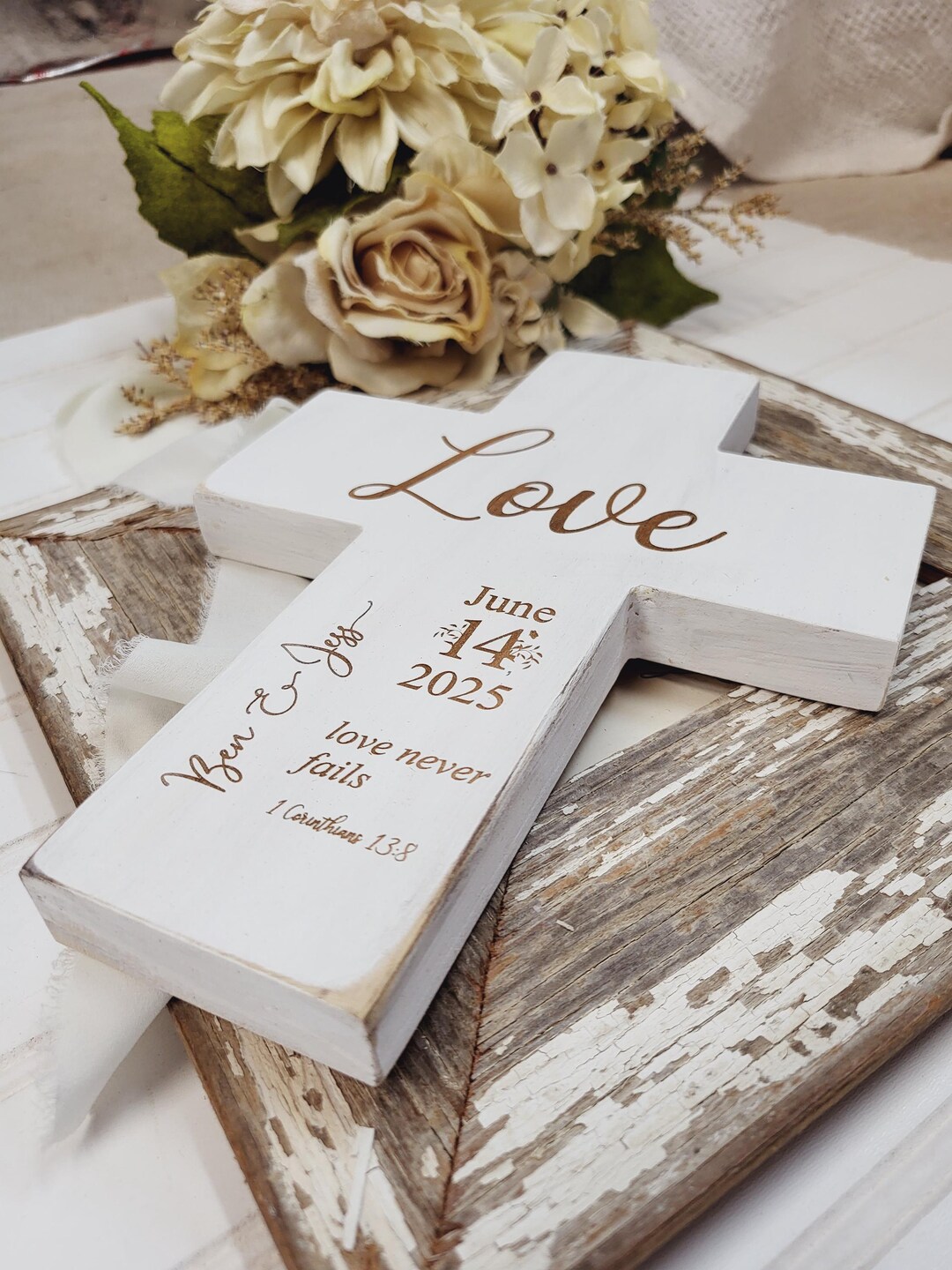 Unique Wedding Gift, Wedding Cross, Personalized Gift, LOVE CROSS, Wood ...
