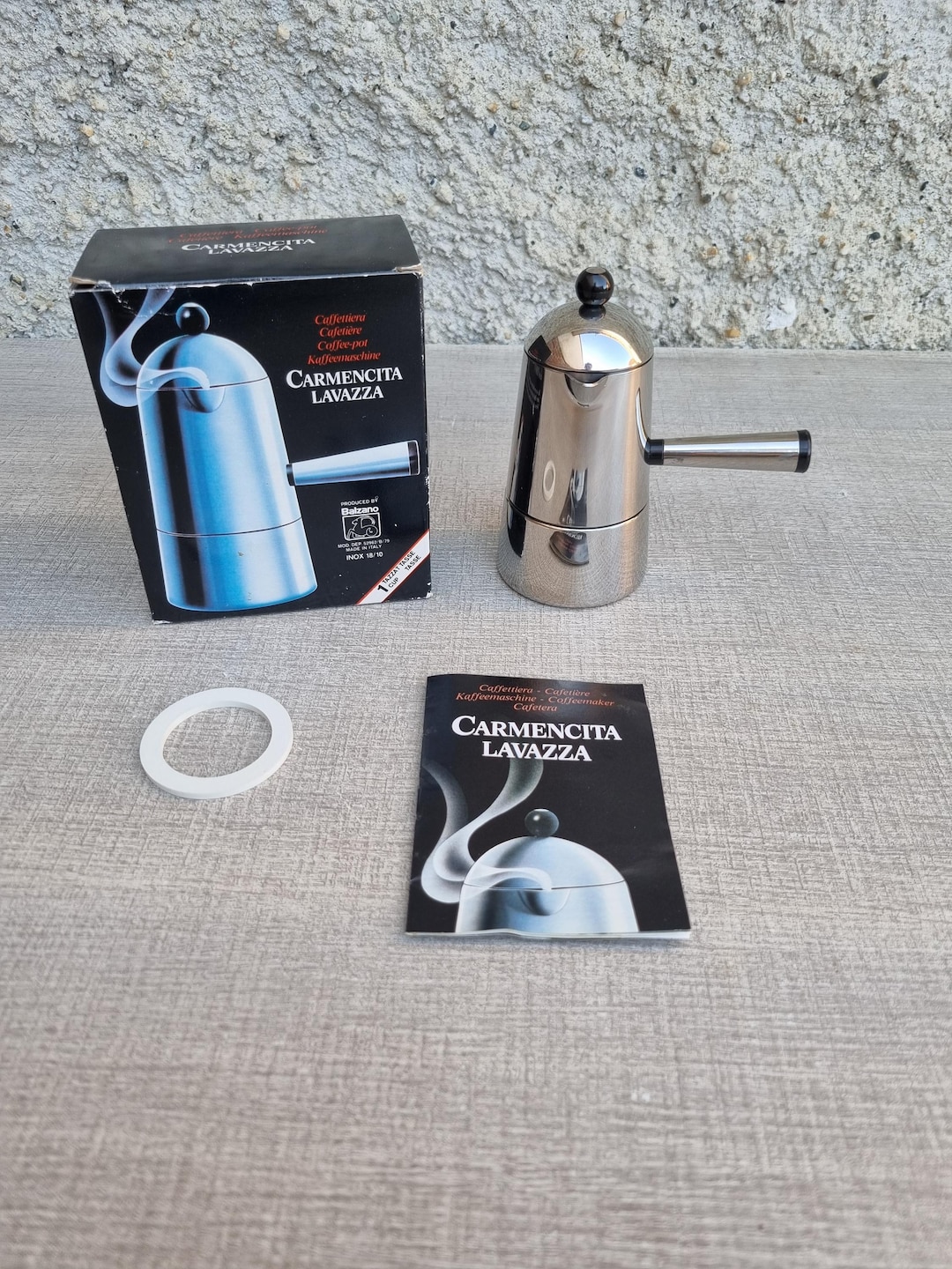 Caffettiera Italiana Lavazza Carmencita 1 Cups Acciaio Inox Moka Coffee ...
