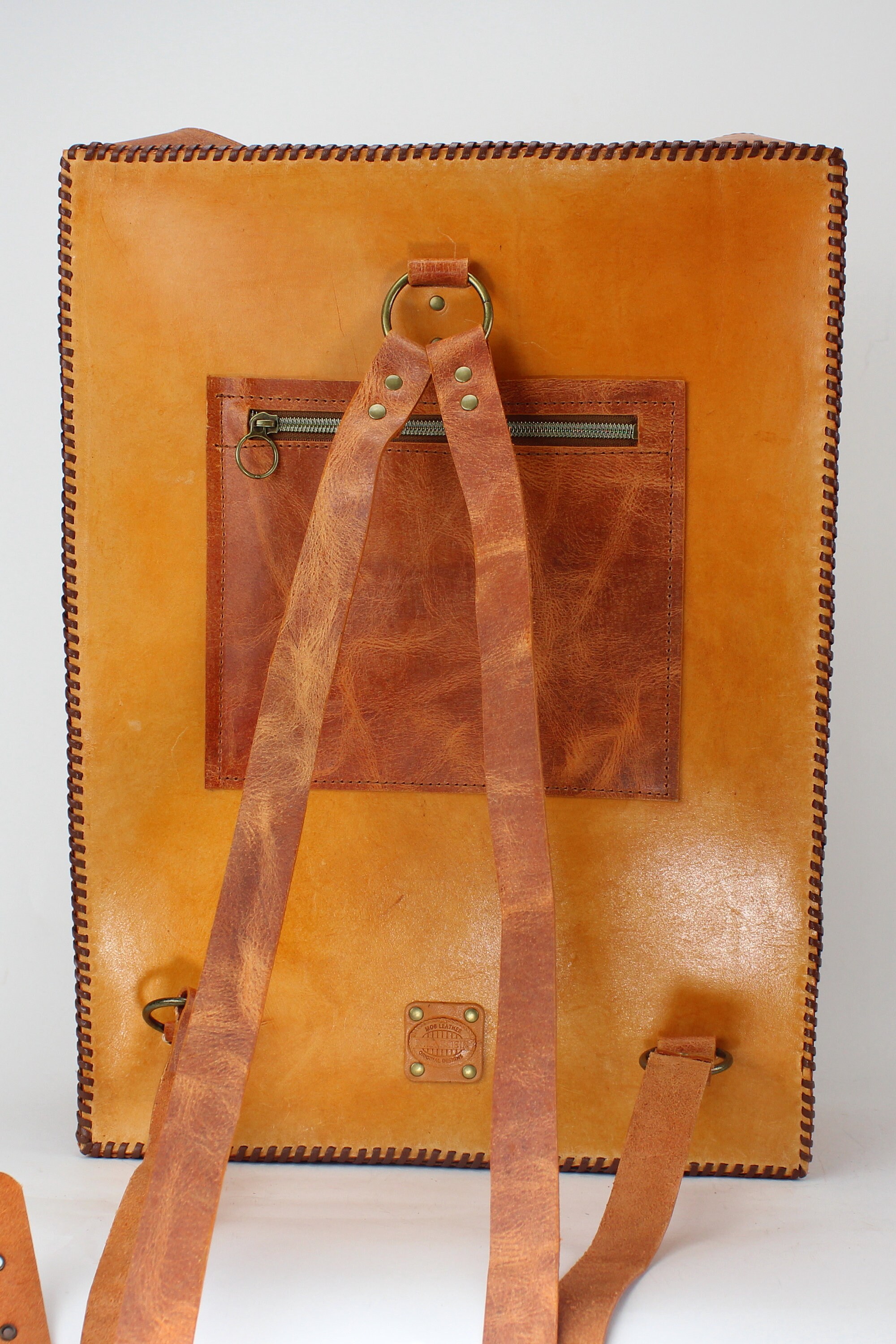 Tan Leather African Mask Backpack - Etsy