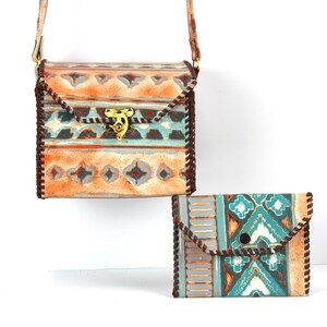 Hand Painted Leather Box Bag - Etsy