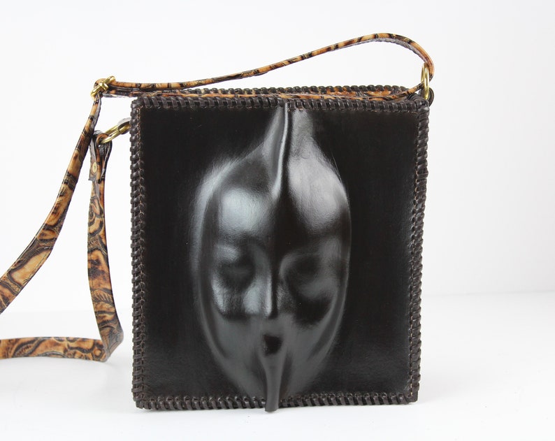 Brown Leather Face Bag - Etsy