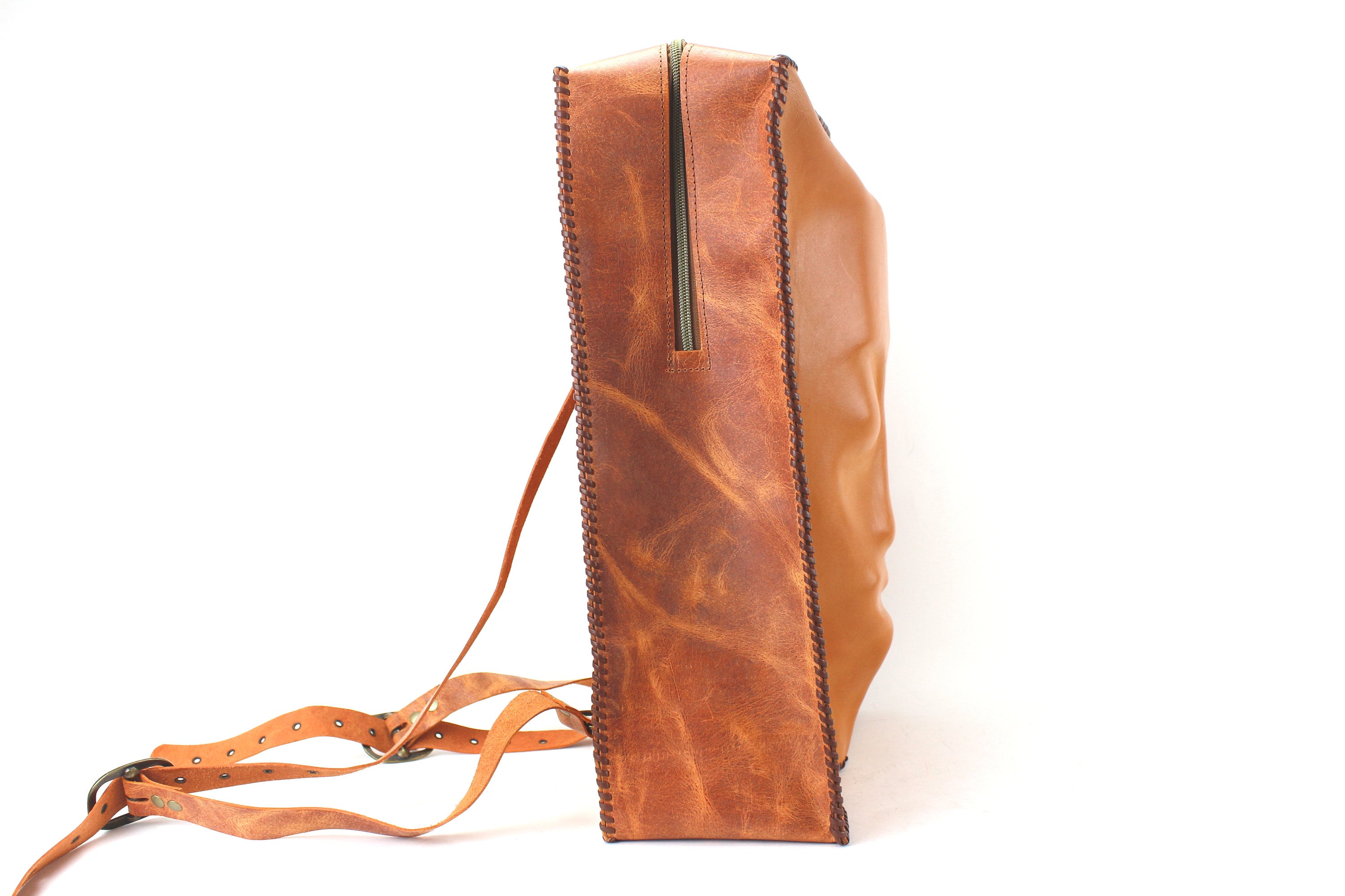 Tan Leather African Mask Backpack - Etsy