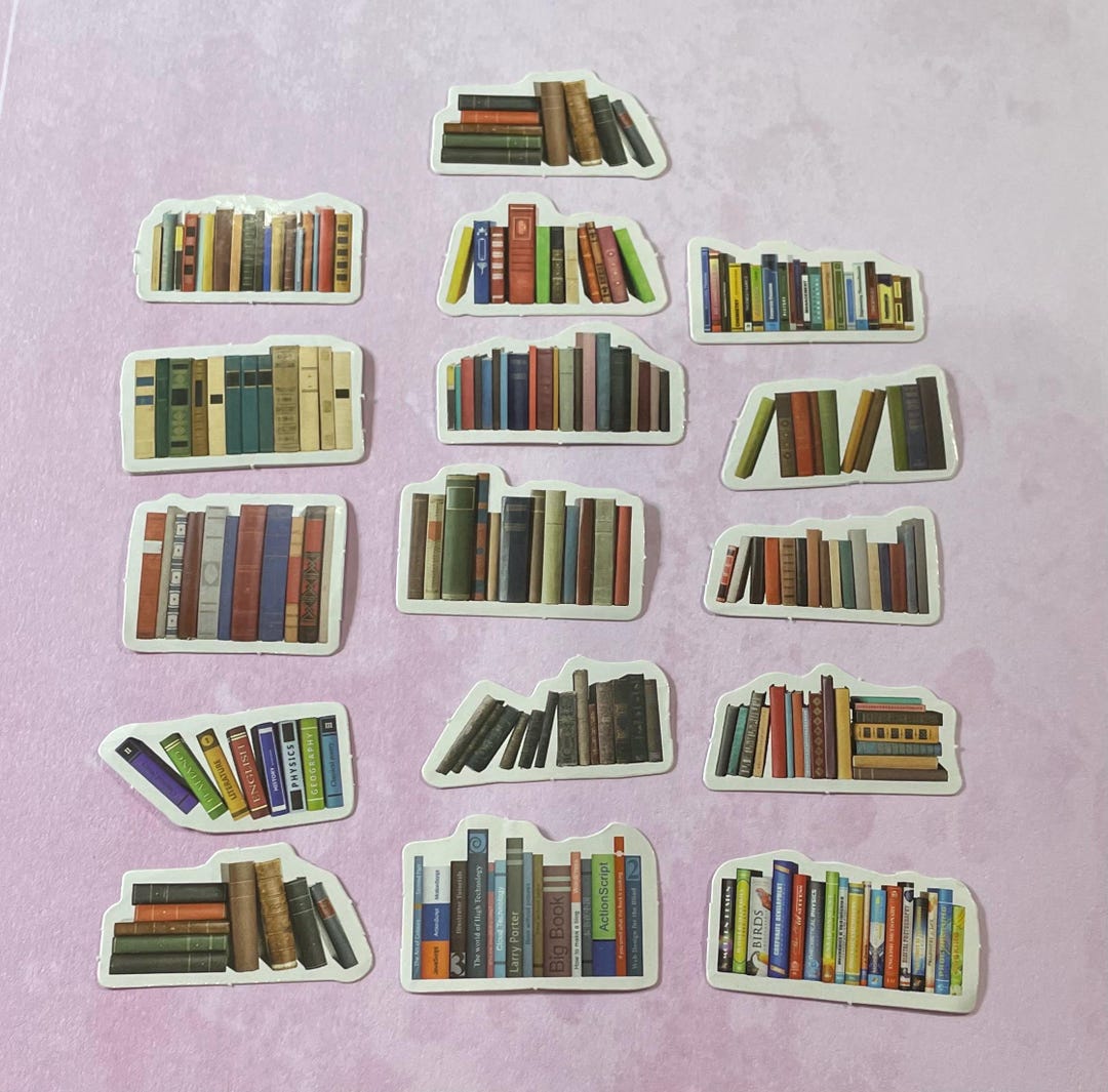 Book Stacks Stickers for Junk Journals Mixed Media Collage Art - Etsy