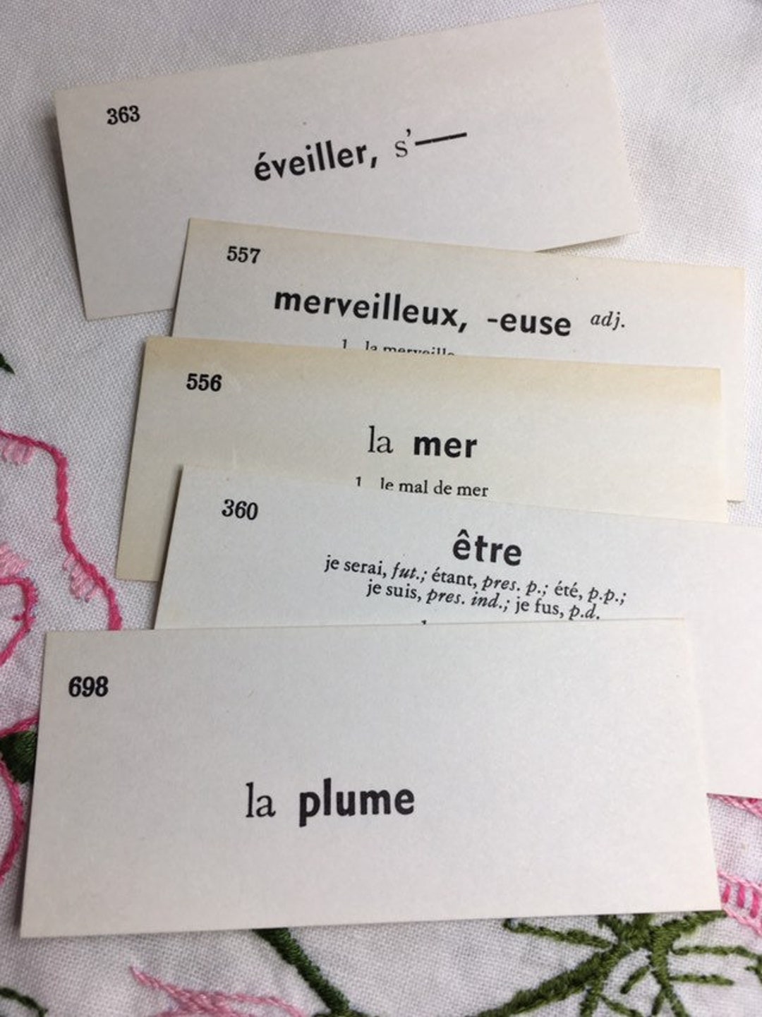 Vintage French Flash Cards for Junk Journals Mixed Media Collage Paper ...