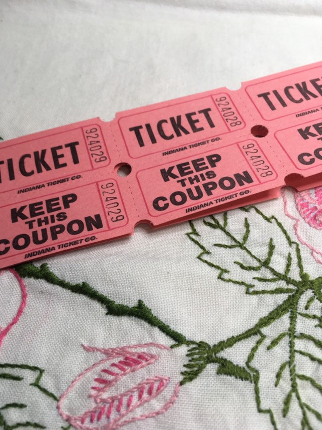 Double Pink Raffle Tickets for Junk Journals Collage Mixed Media - Etsy