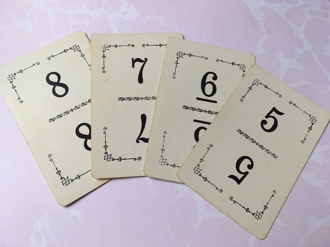Vintage Playing Cards Big Numbers Mixed Media Collage Paper Crafts - Etsy