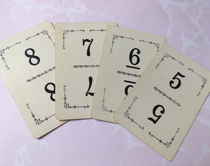 Vintage Playing Cards Big Numbers Mixed Media Collage Paper Crafts - Etsy