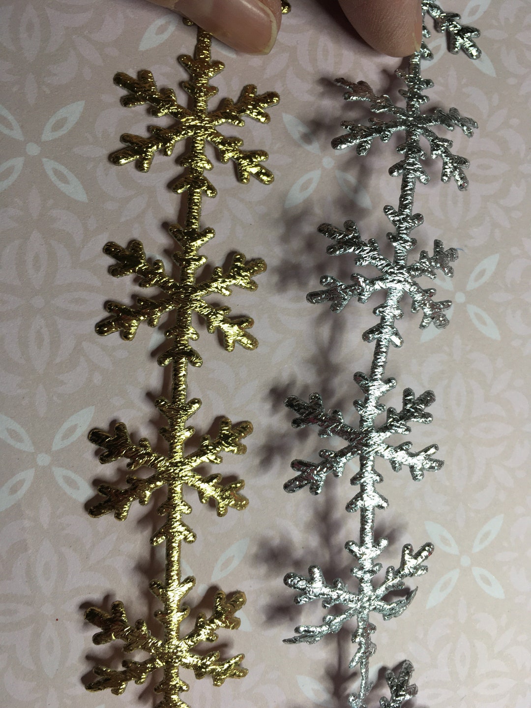 Snowflake Trim Gold Silver Pale Lavender for Junk Journals Mixed Media ...