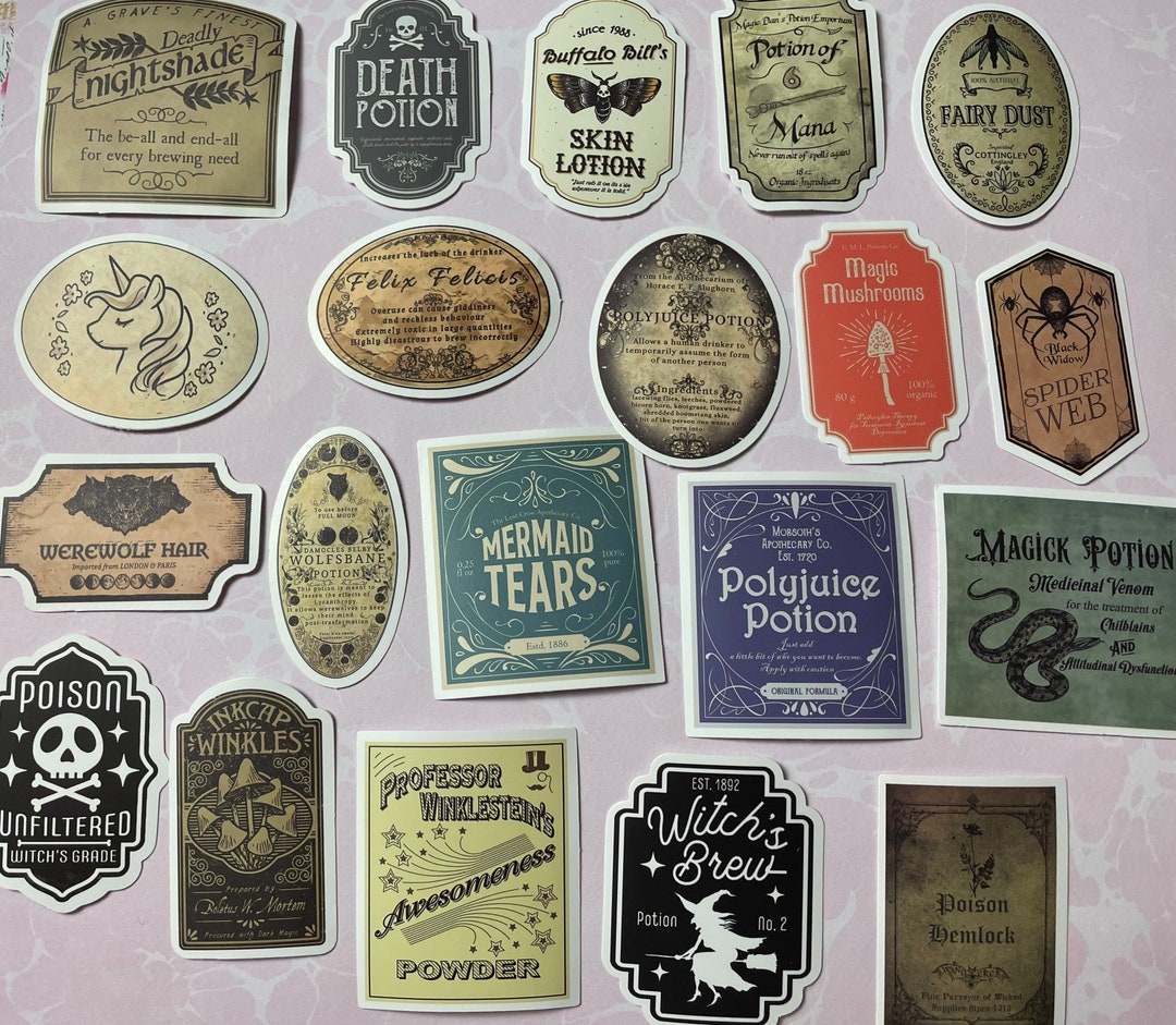 Witches Brew Stickers for Junk Journals Mixed Media Collage Art ...