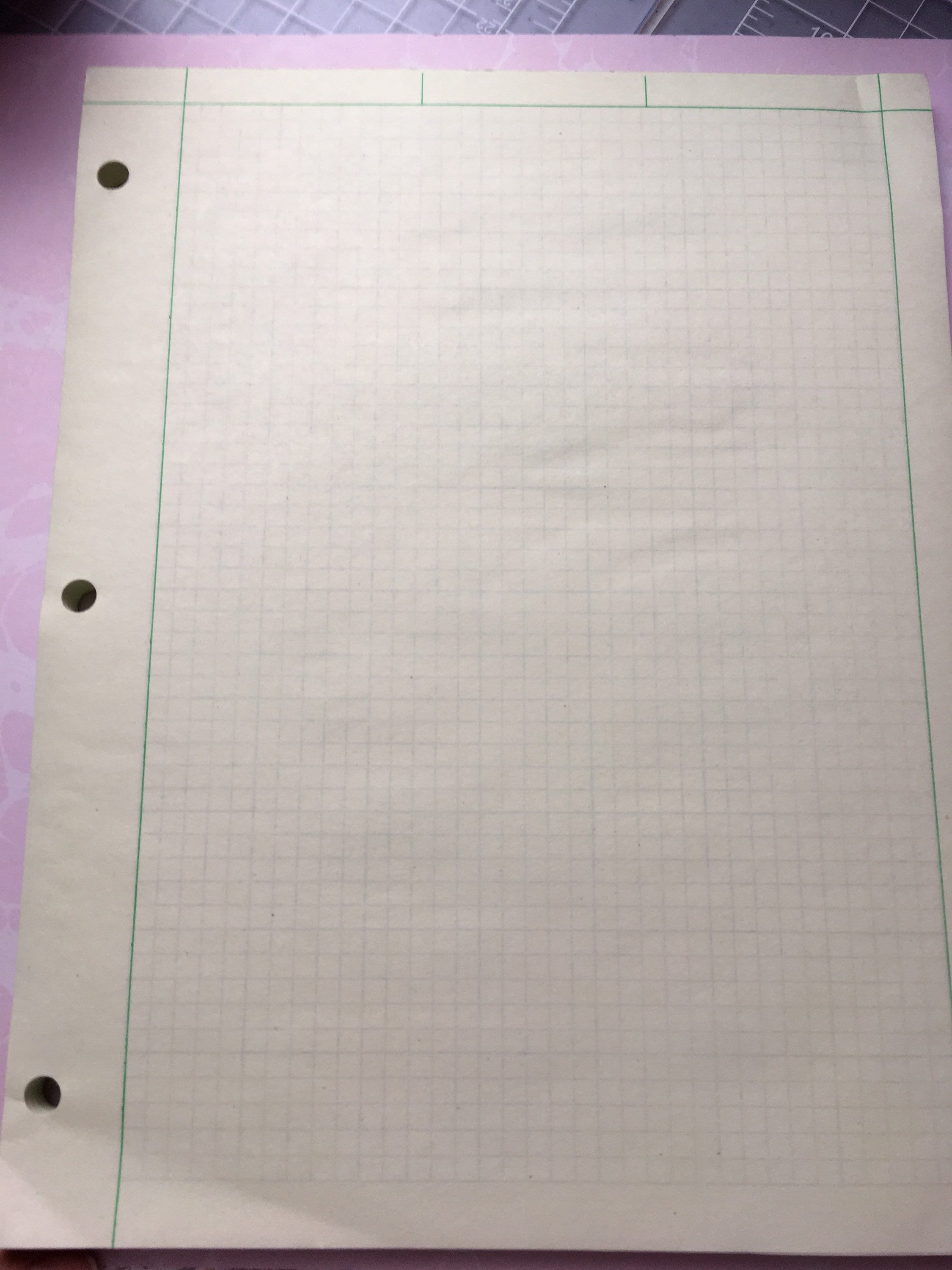 Green Engineering Graph Paper for Junk Journals Collage Mixed Media ...