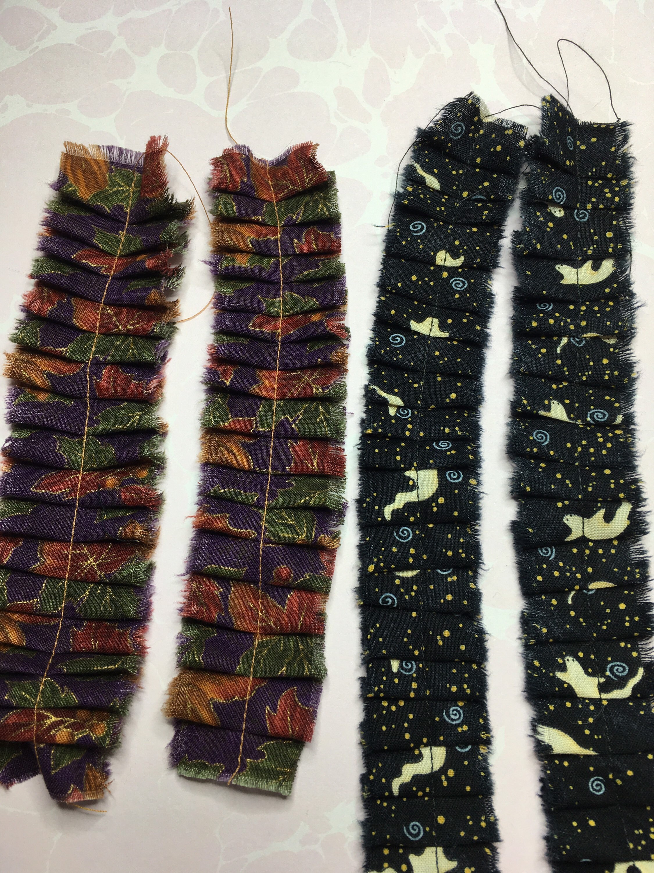 Hand Frayed Ruffled Fabric Trim Strips Halloween Ghost Black - Etsy