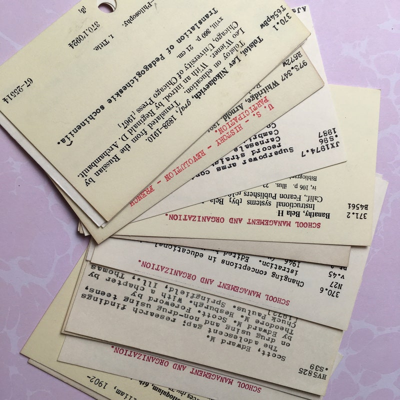 Library Card Catalog - Etsy