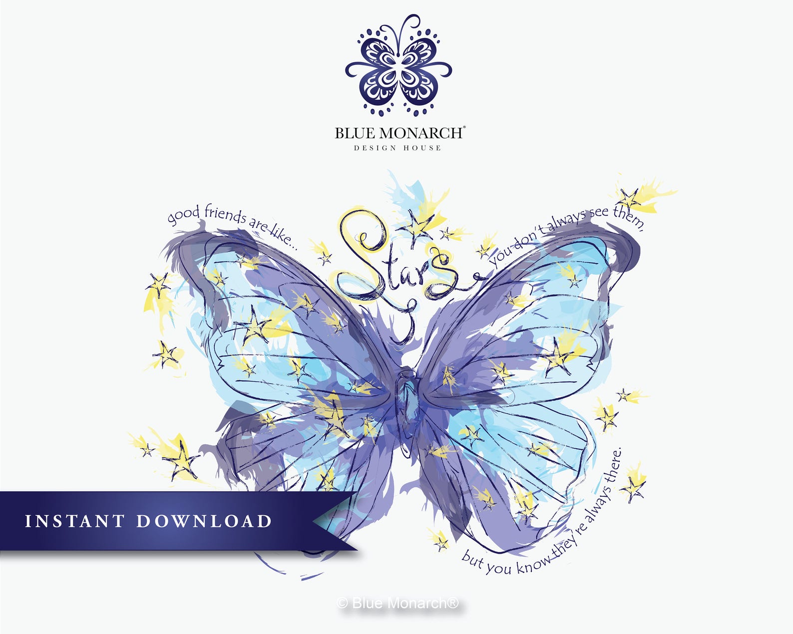 Blue Monarch® Exclusive Wall Art, Friends Quote Printable, Quotes for ...