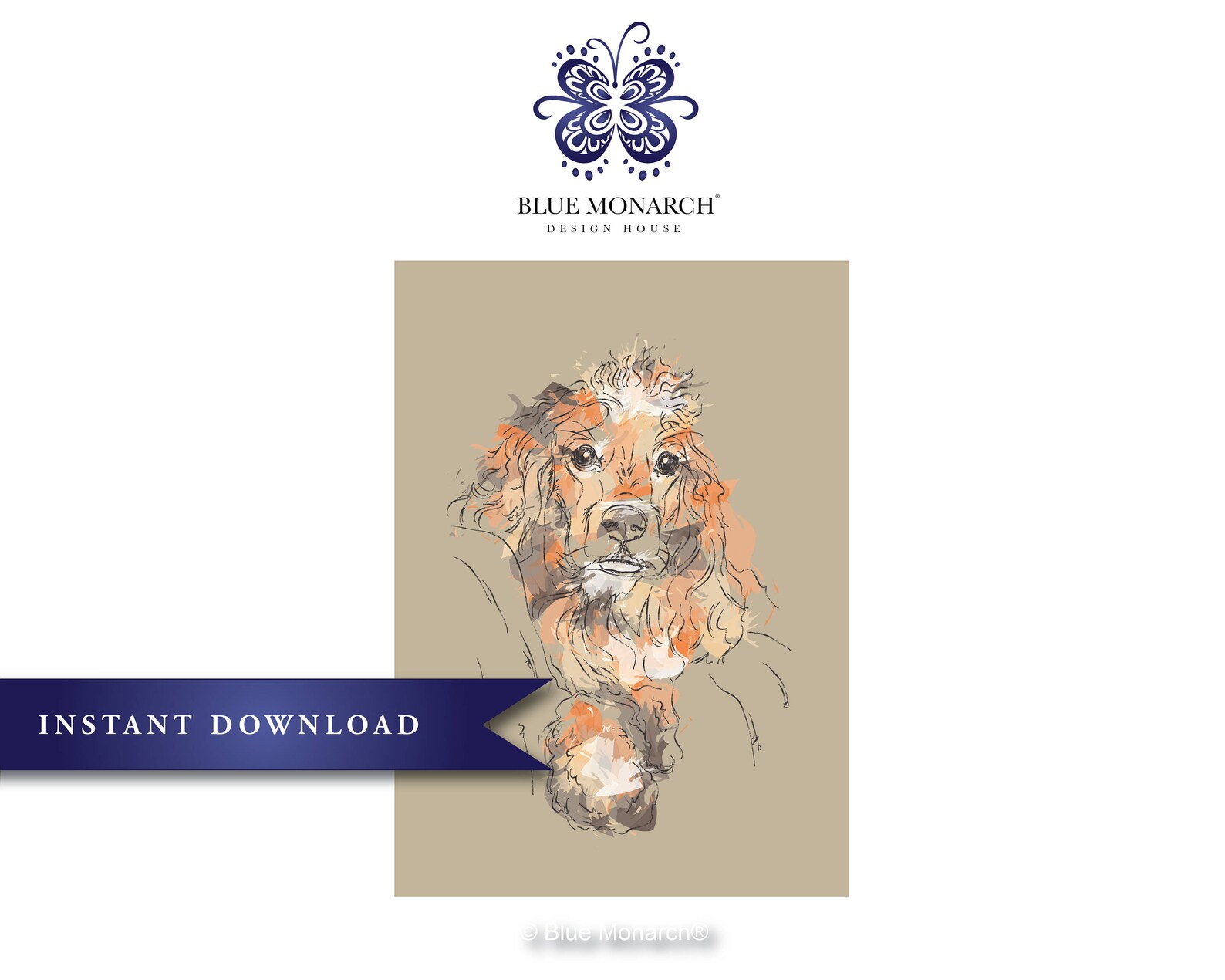 Blue Monarch® Exclusive Wall Art, Cocker Spaniel Portrait, Cocker ...