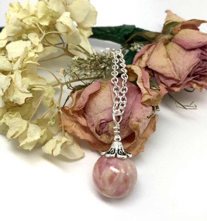 Memorial Flower Necklace / Silver / Flower Jewelry / Custom / - Etsy