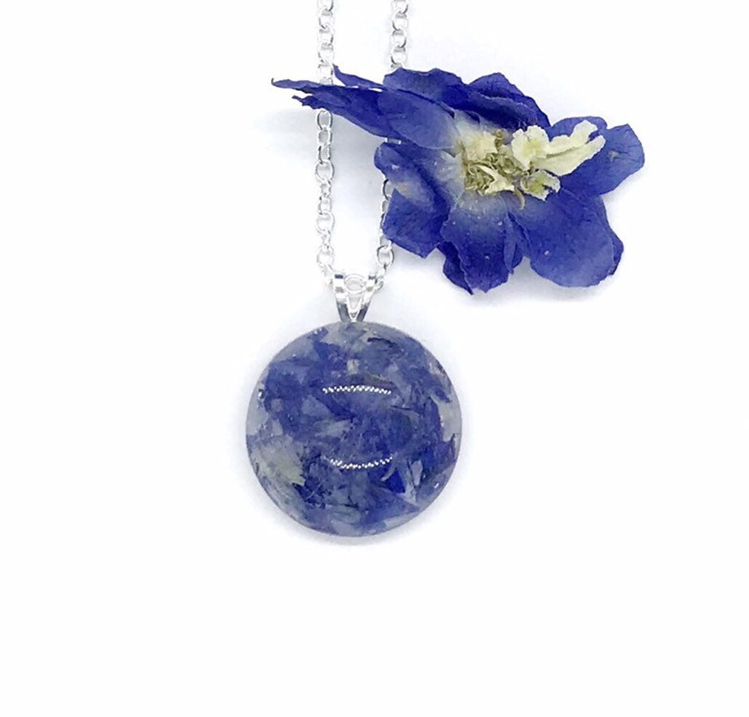 Memorial Flower Petal Jewelry / Round Crystal Clear Resin Flower Petal ...