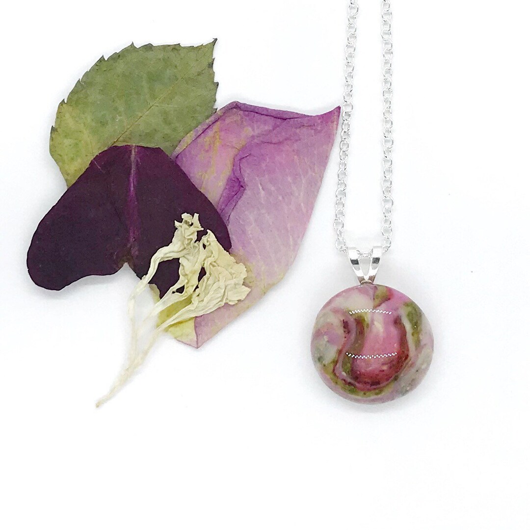 Memorial Necklace Made From Flower Petals / Funeral or Wedding Flower ...