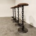 Chain Link Brutalist Bar Stools 1970s Vintage Leather Bar - Etsy