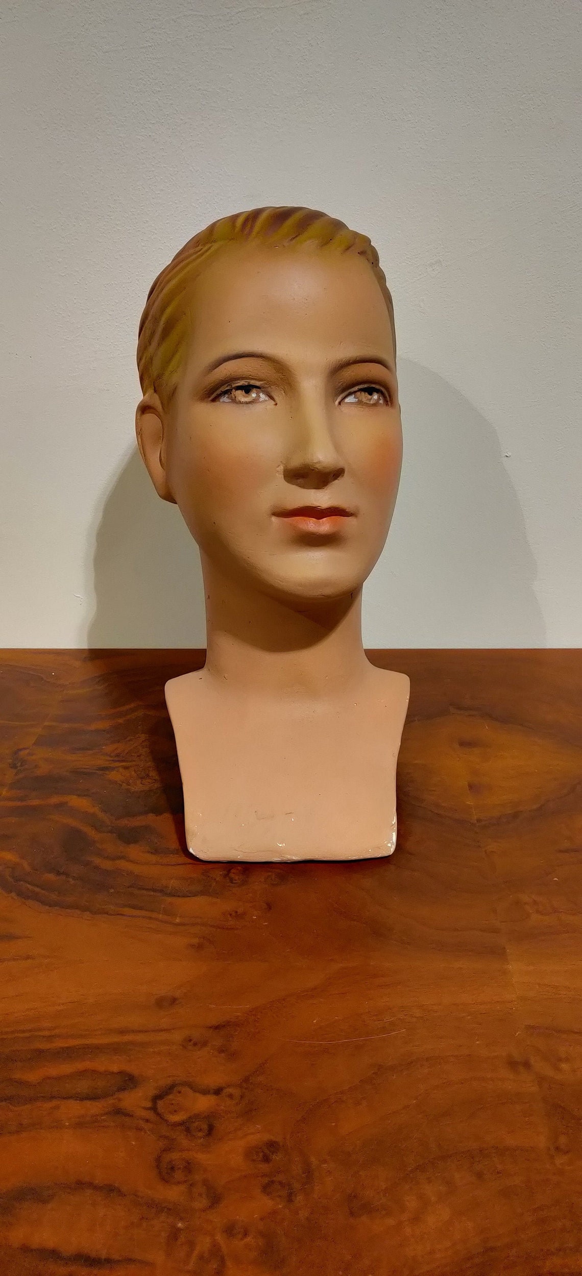 Vintage French Plaster Mannequin Head Art Deco Milinery | Etsy