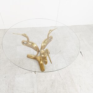 Vintage Brass Crane Bird Coffee Table, 1970s - Hollywood Regency Coffee ...