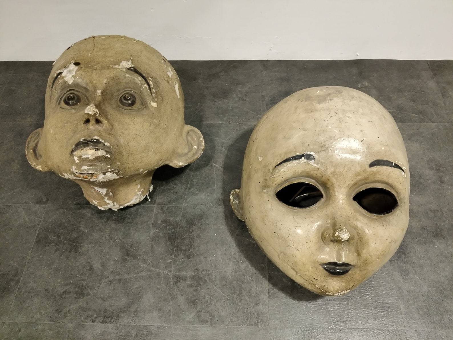 Large antique papier maché carnival masks 1900s antique | Etsy