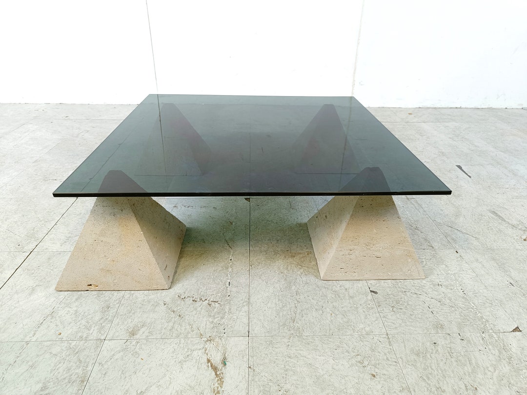 Vintage Stone Pyramid Coffee Table, 1970s - Stone Cocktail Table ...