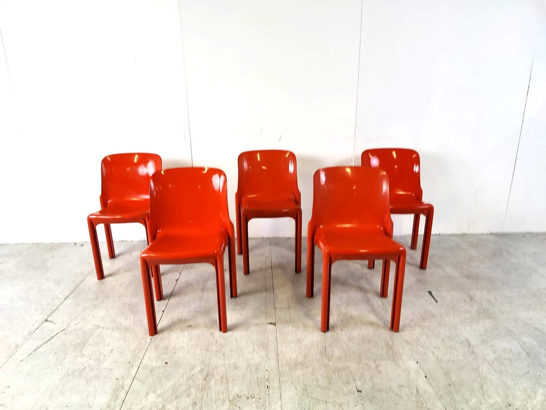 Set of 5 Selene Dining Chairs by Vico Magistretti for Artemide, 1970s ...