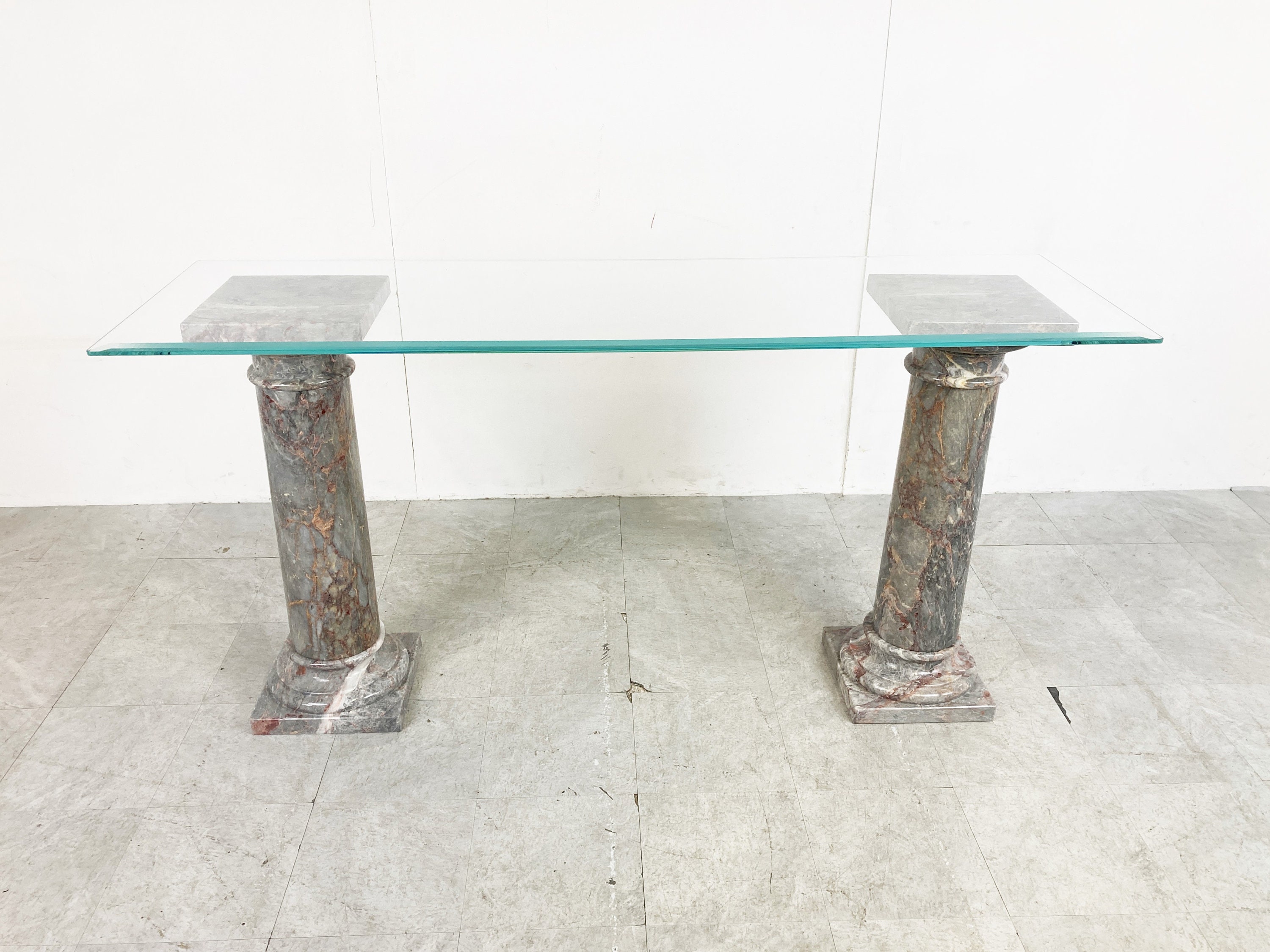 Vintage Marble Column Console Table Italy 1960s Vintage - Etsy