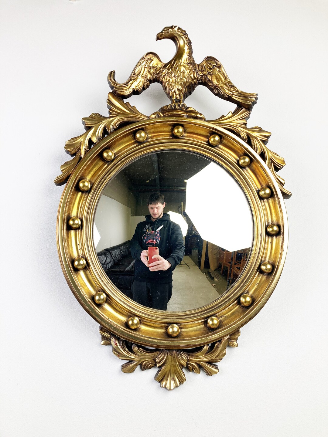 Mid Century Convex Eagle Mirror 1960s Gilded Butler Mirror - Etsy