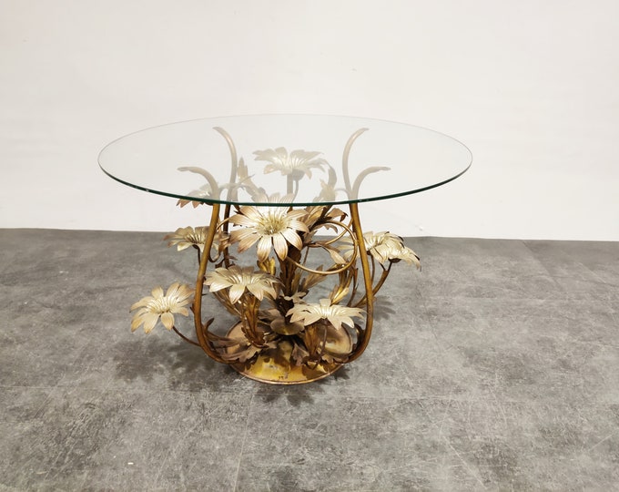 Vintage Flower Coffee Table Table, Italy 1960s Hollywood Regency Side ...