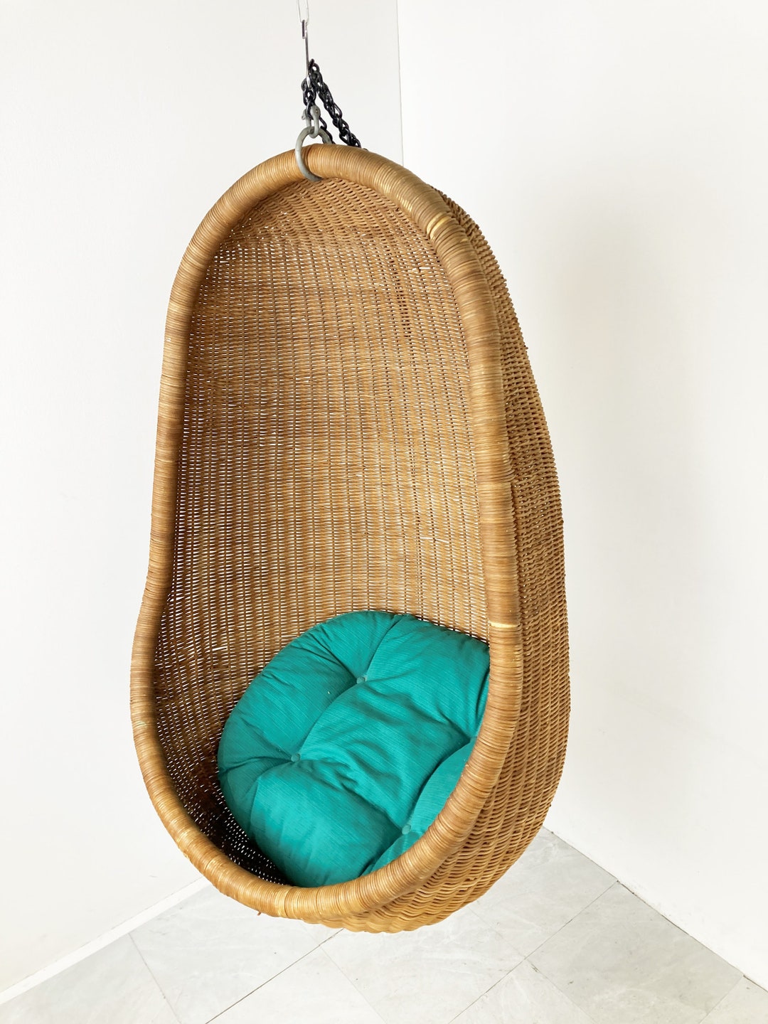 Nanna Ditzel Hanging Egg Chair, 1960s Vintage Wicker Hanging Chair ...