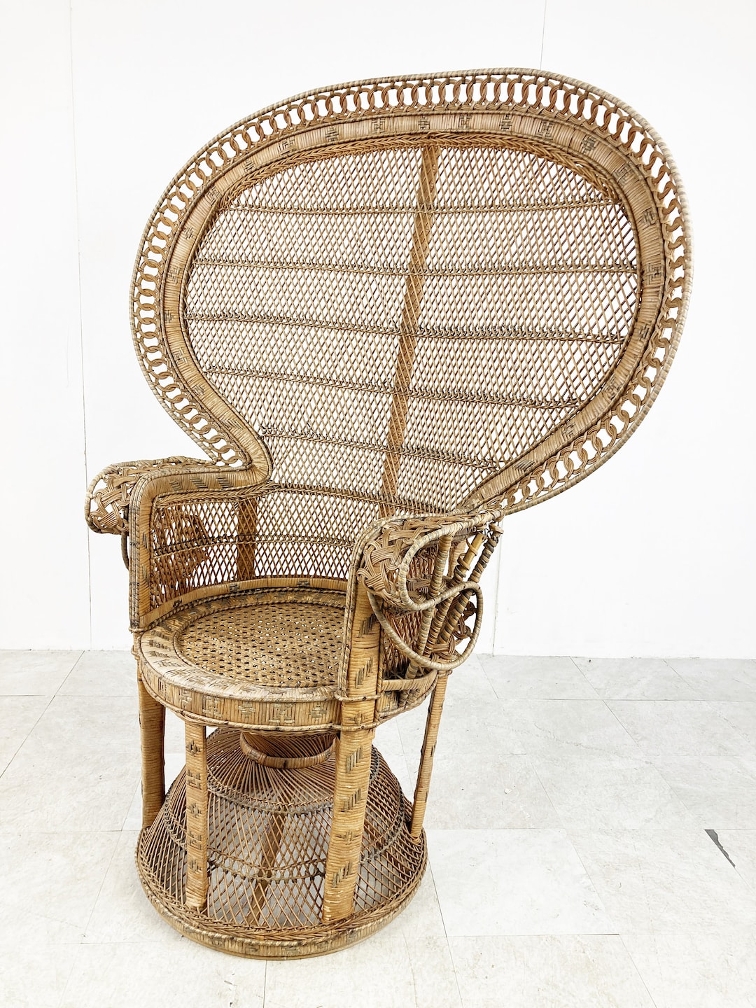 Vintage Wicker Peacock Chair 1970s Mid Century Modern - Etsy