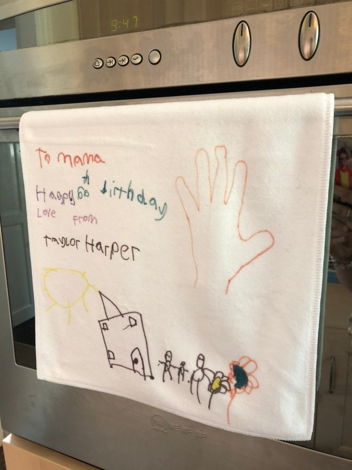Personalised Childrens Drawing Tea Towel - Etsy