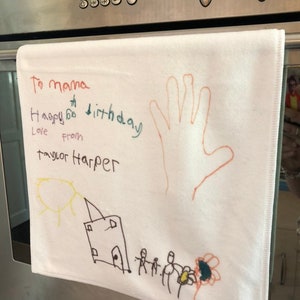 Personalised Childrens Drawing Tea Towel - Etsy