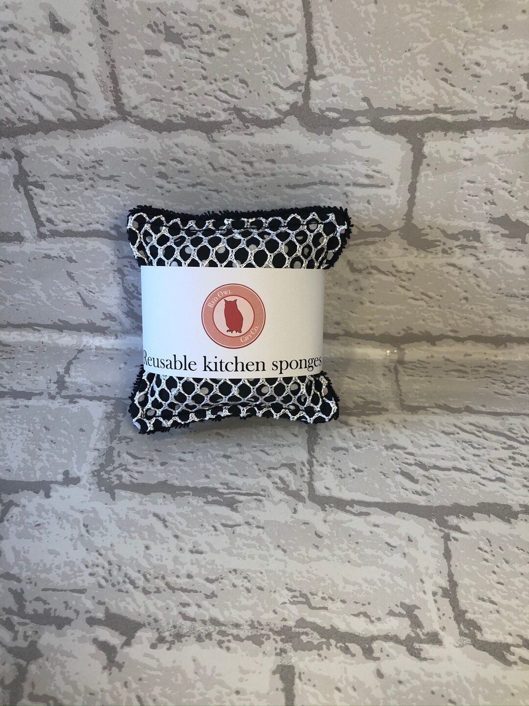 Black with white spots unsponges, reusable kitchen sponges, eco ...