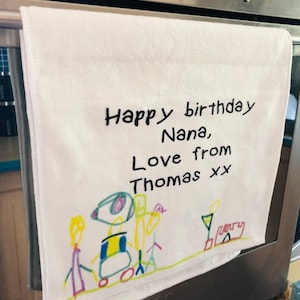 Personalised Childrens Drawing Tea Towel - Etsy