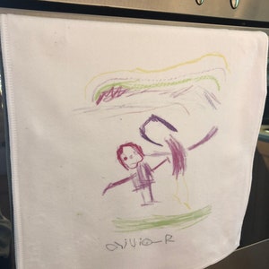 Personalised Childrens Drawing Tea Towel - Etsy