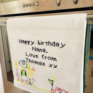 Personalised Childrens Drawing Tea Towel - Etsy