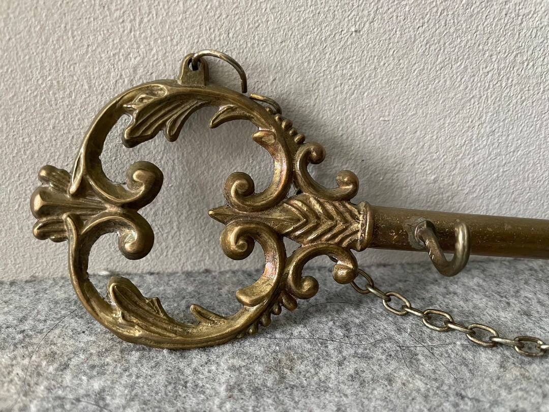 Vintage Ornate Brass Key Holder With 4 Hooks - Etsy