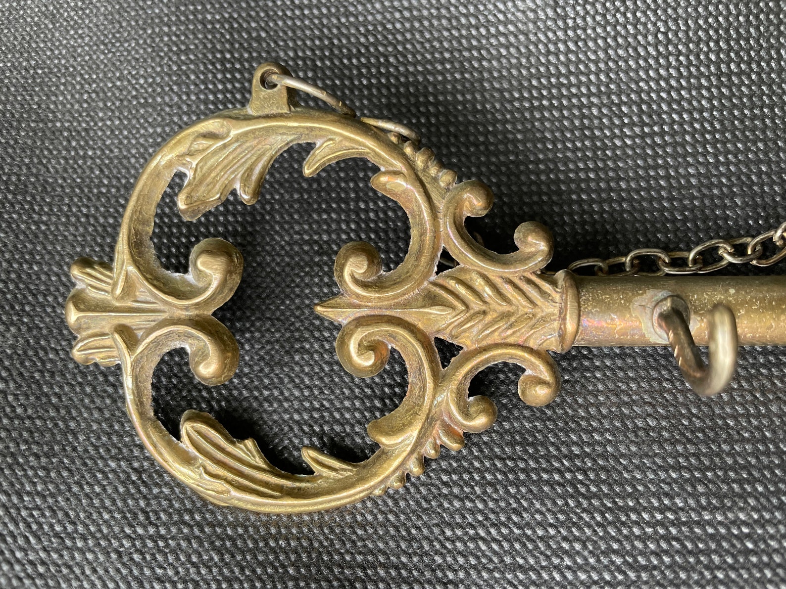 Vintage Ornate Brass Key Holder With 4 Hooks - Etsy